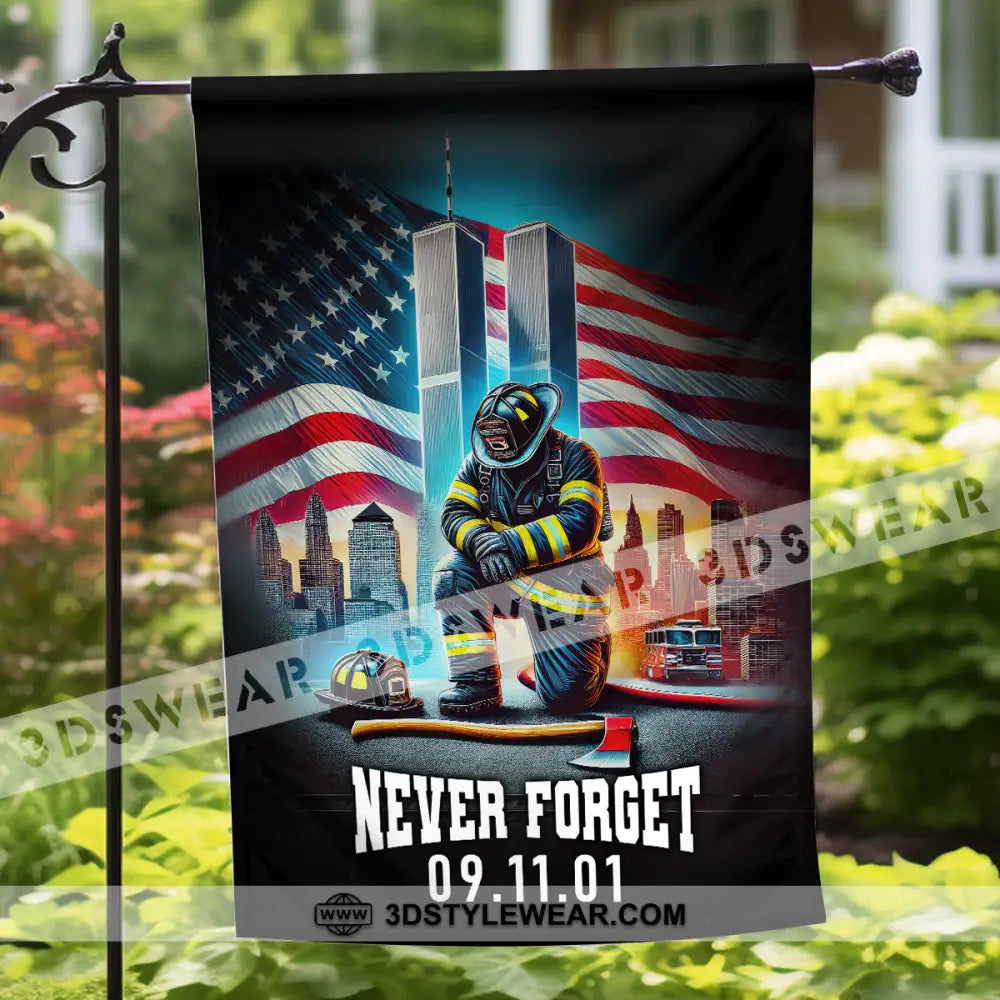 United States Flag, Fireman 911 Memorial - American Memorial Flag